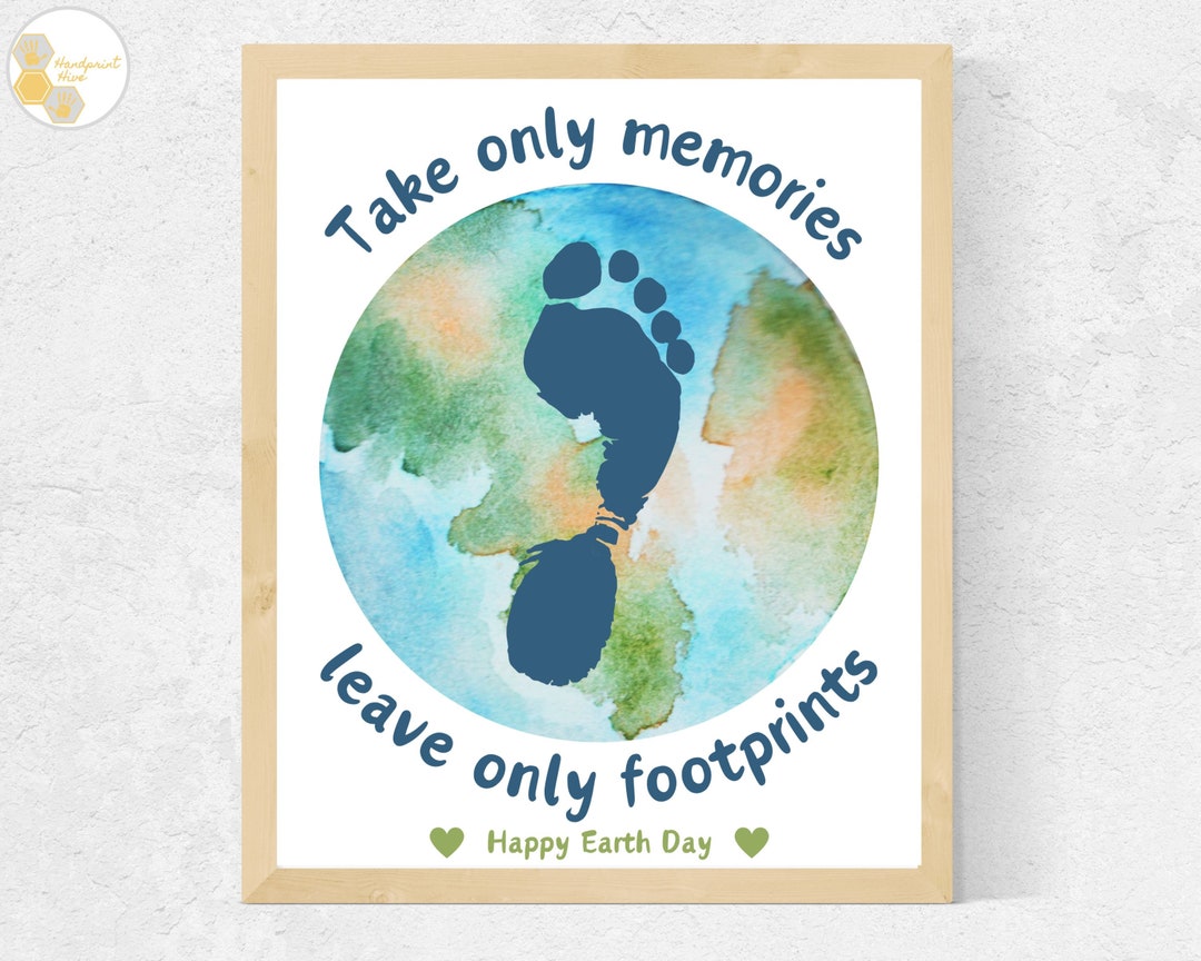 Earth Day Footprint Art Craft, Happy Earth Day Craft for Preschool Prek ...