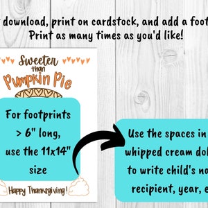 Thanksgiving Footprint Craft, Sweeter Than Pumpkin Pie Footprint Art ...
