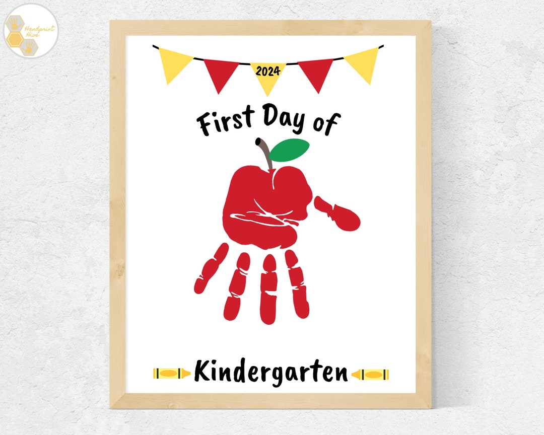 First Day of Kindergarten Handprint Craft, Kindergarten First Day ...