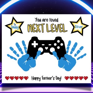 Gamer Father's Day Handprint Footprint Art Crafts, 1st Father's Day ...