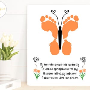 Butterfly Spring Footprint Art Poem, Butterfly Footprint Poem Gift ...