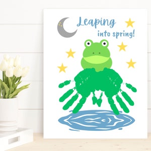 Spring Frog Handprint Craft for Toddlers, Preschool, Kids | Spring ...