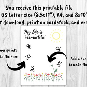 Summer Craft for Toddler / Baby | Flower Handprint and Bee Fingerprint ...