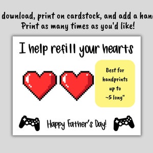 Handprint Gamer Dad Father's Day Gift, Personalized Gamer Father's Day ...