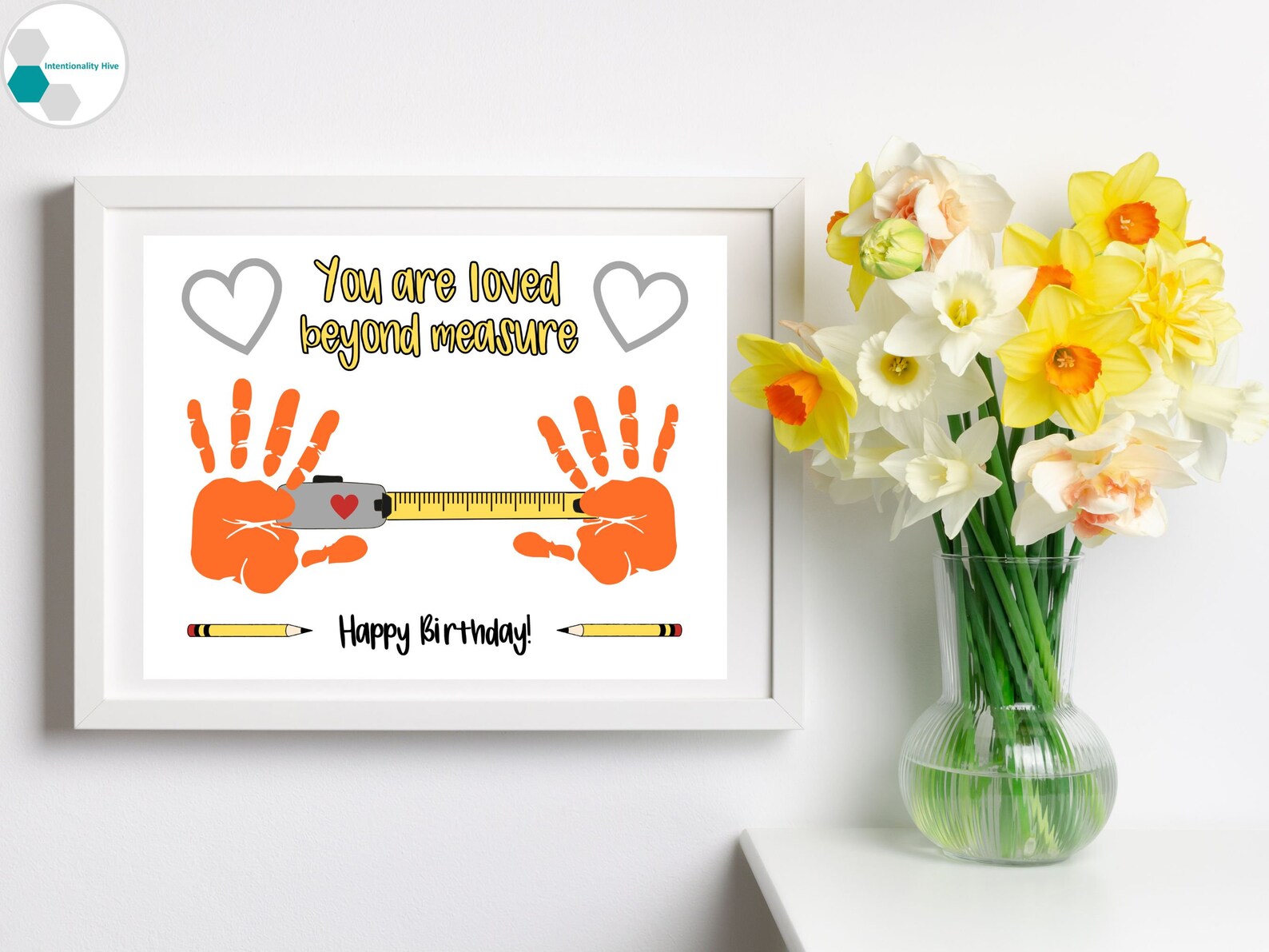 Dad Birthday Handprint Craft, Grandpa Birthday Handprint Printable, Dad ...