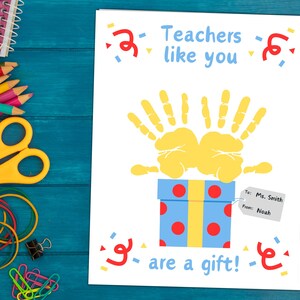 Teacher Handprint Gift, Preschool Teacher Appreciation Gift, Thank You ...