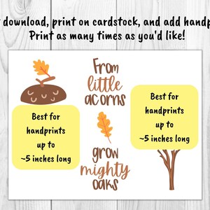 Acorn Handprint Art Craft, Fall Handprint Art, Fall Handprint Craft for ...