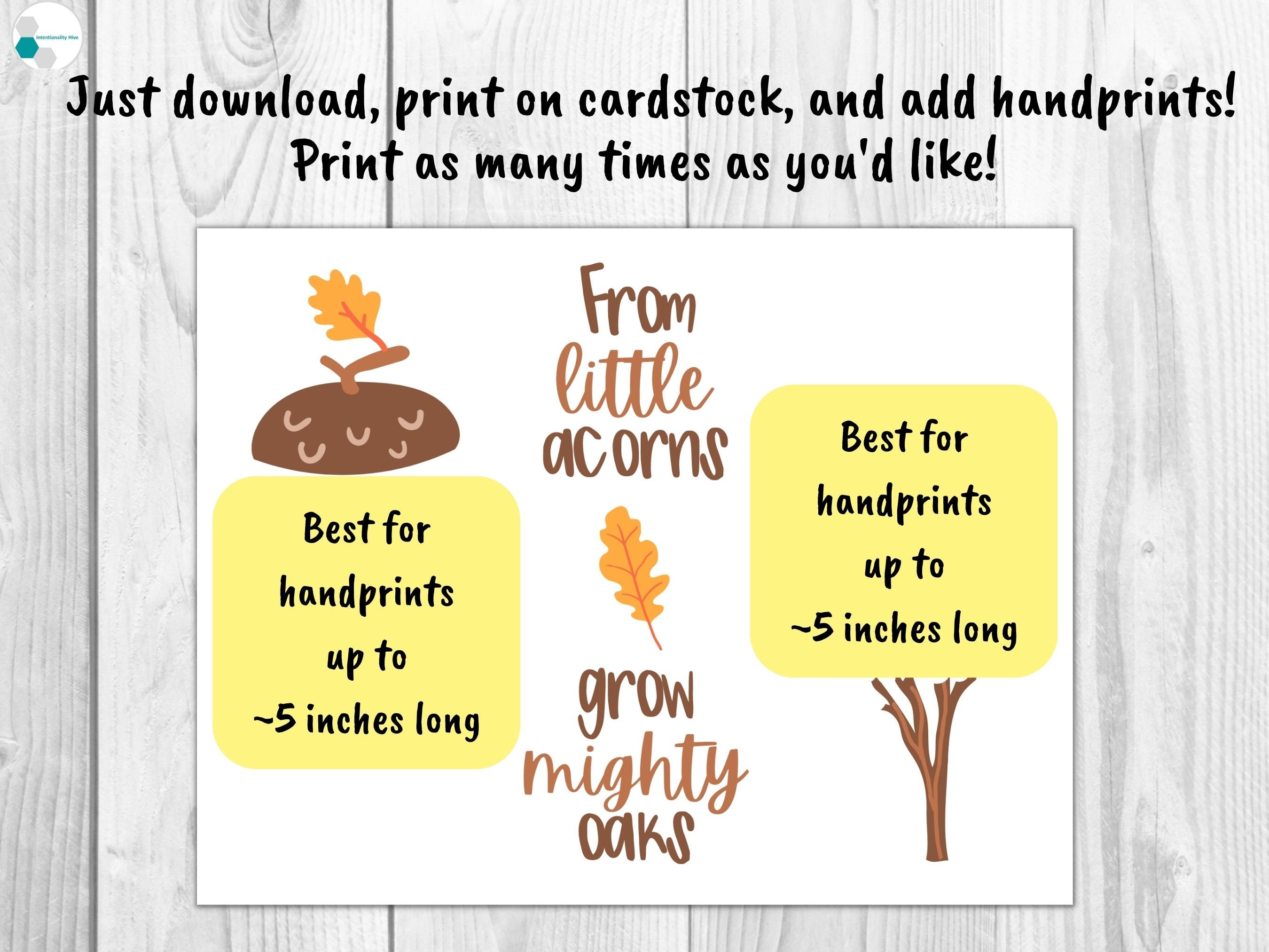 Acorn Handprint Art Craft, Fall Handprint Art, Fall Handprint Craft for ...