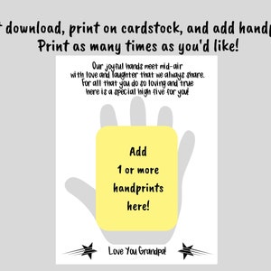 Grandpa Handprint Art Poem High Five, Handprint Craft Grandpa Gift From ...