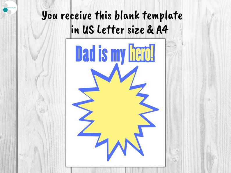 Hero Dad Handprint Father's Day Printable Superhero - Etsy