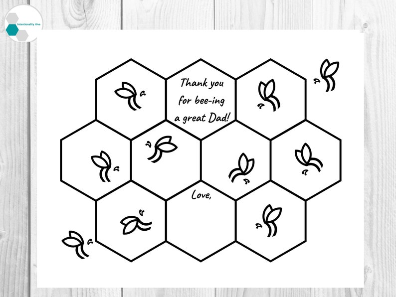 Bee Father's Day Fingerprints Craft for Dad Printable - Etsy
