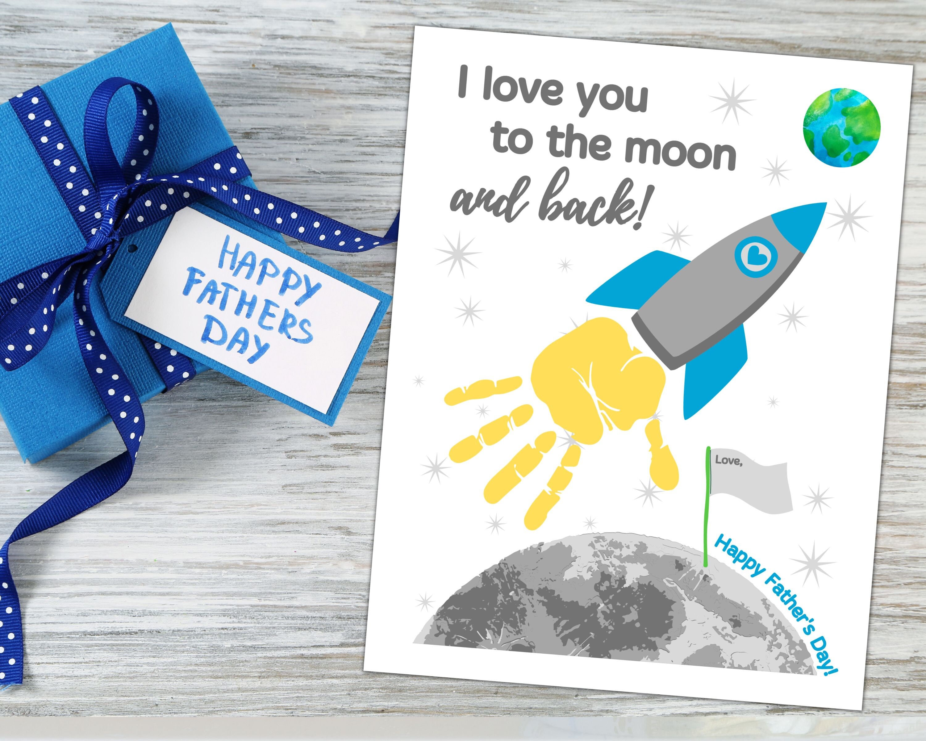 Father's Day Handprint Art Craft Printable, Father's Day Craft for ...