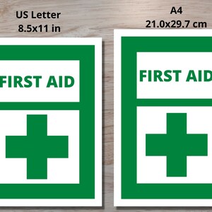 First Aid Sign Printable Safety Sign PDF Instant Digital - Etsy UK