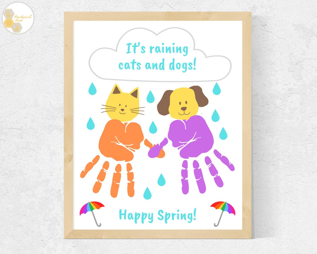 Raining Spring Handprint Craft Printable, Happy Spring Craft for ...