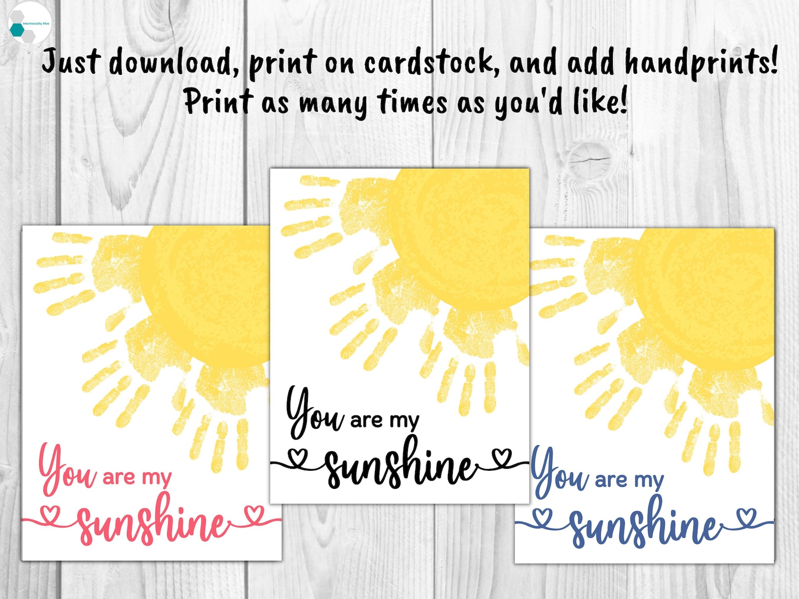 You Are My Sunshine Handprint Art Craft PDF, Sunshine Craft Template ...