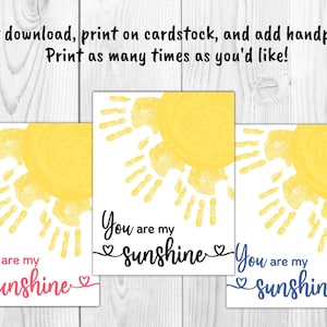 You Are My Sunshine Handprint Art Craft PDF, Sunshine Craft Template ...