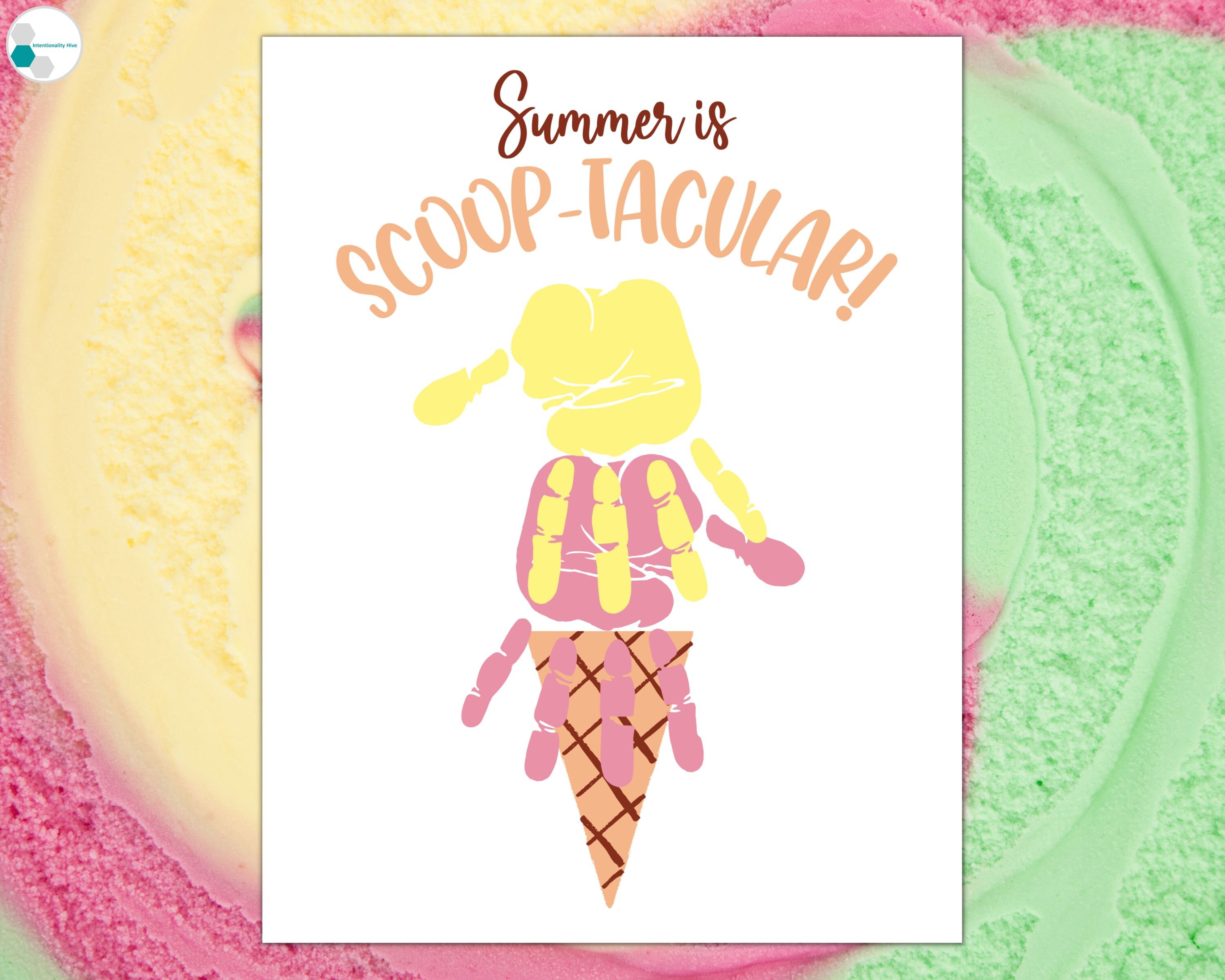 Summer Handprint Art Ice Cream Craft, Summer Craft for Toddlers ...