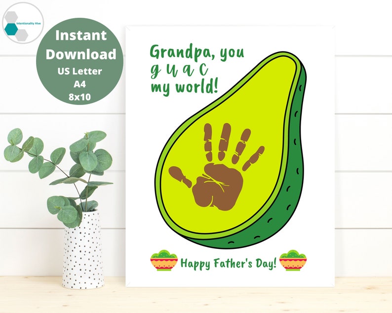 Grandpa Handprint Father's Day Craft for Toddlers, Baby, Granddaughter ...