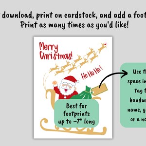 Santa Christmas Footprint Art Craft Printable, Santa Footprint ...