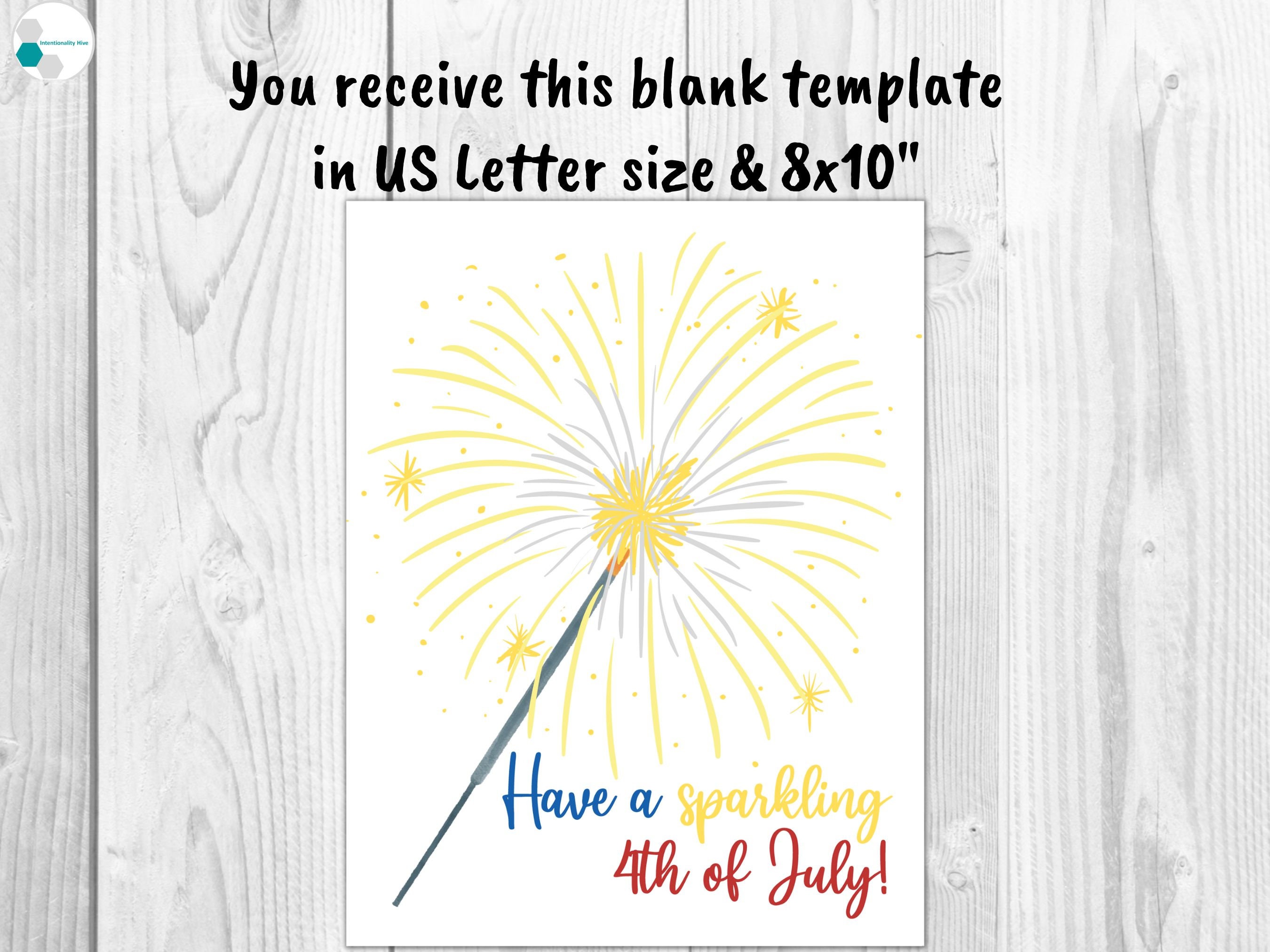 4th of July Handprint Art Craft Sparkler July 4th Handprint - Etsy
