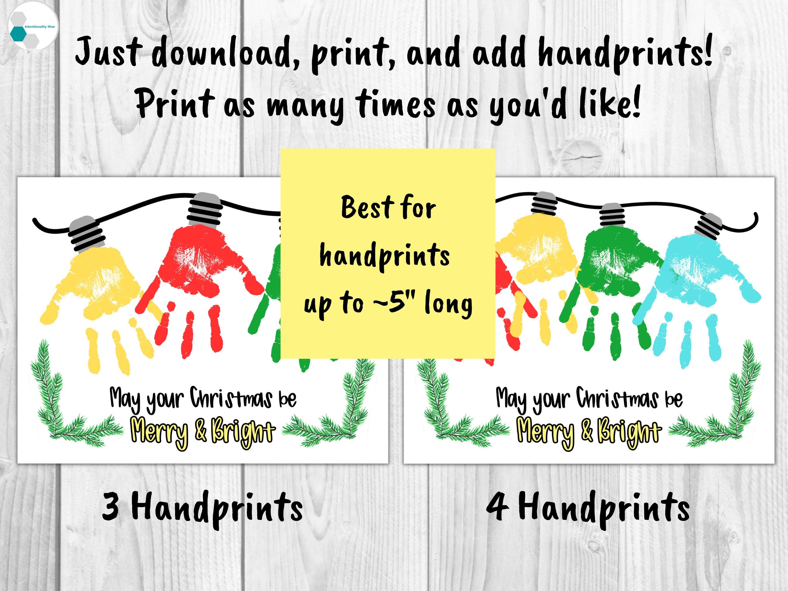 Handprint Christmas Lights Craft for Toddlers Baby Kids, Christmas ...