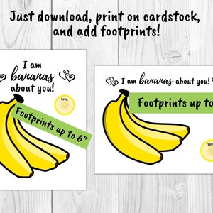 Infant Footprint Printable Bananas About You | Toddler / Baby Gift to ...