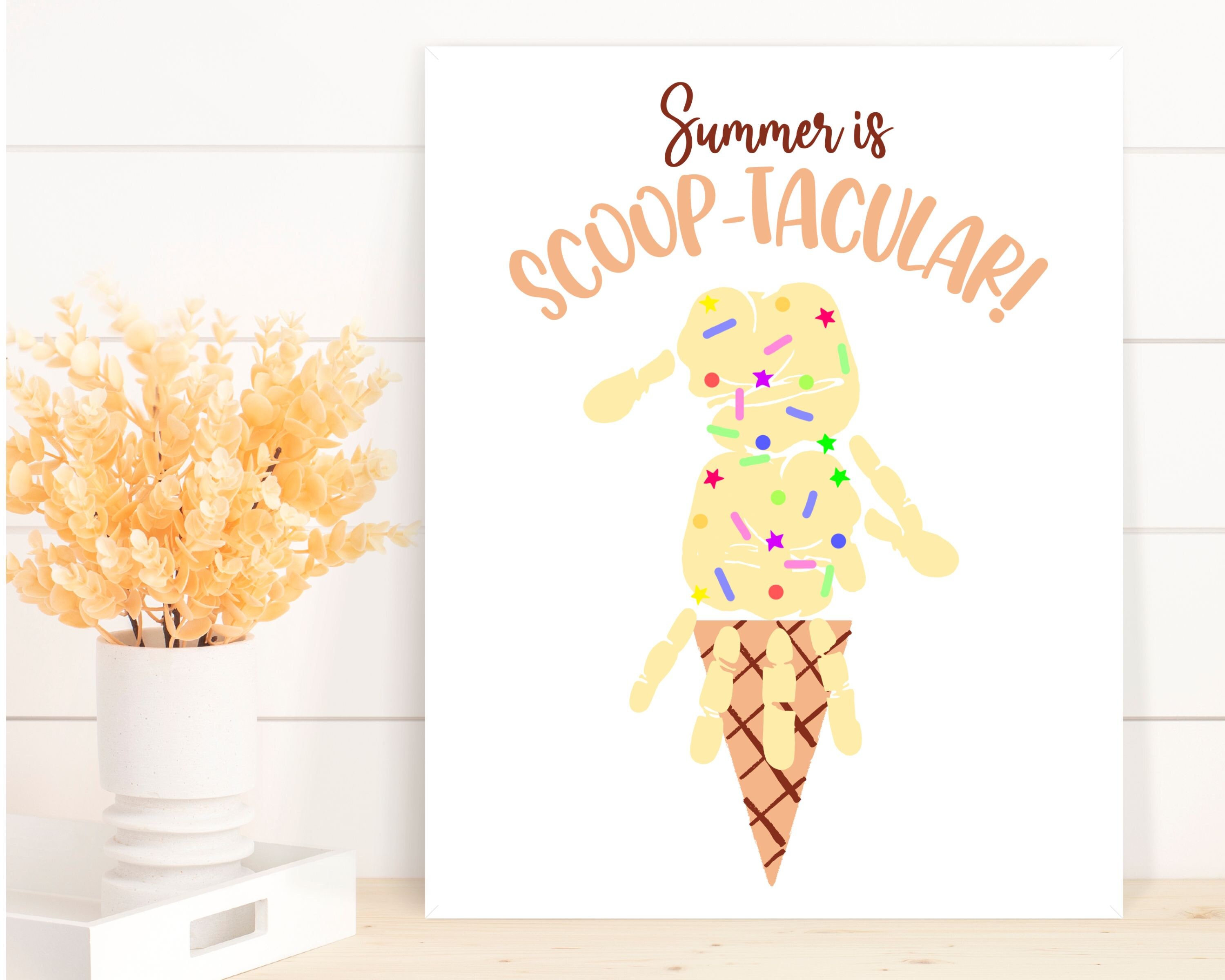 Summer Handprint Art Ice Cream Craft, Summer Craft for Toddlers ...