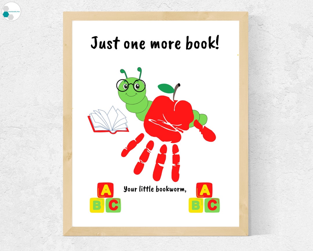 Bookworm Craft for Kids | Apple Handprint Art for Preschool / Prek ...
