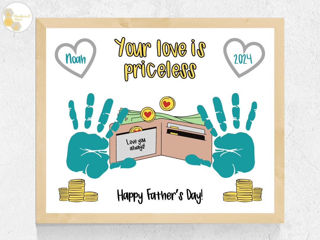 Wallet Father's Day Handprint Art Craft, Priceless Dad Money Gift ...