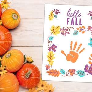Hello Fall Handprint Craft for Baby / Toddlers / Kids | Printable Fall ...