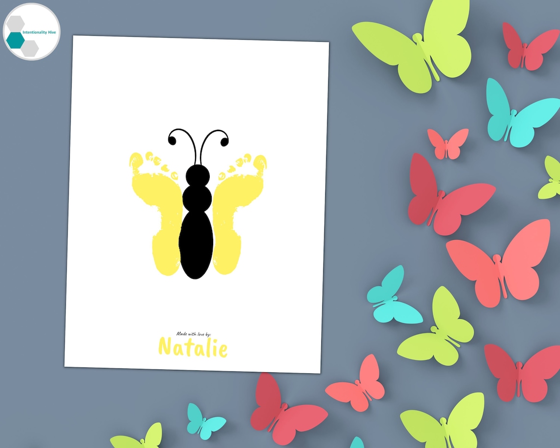 Butterfly Footprint Art | Printable Butterfly Toddler Footprint Craft ...