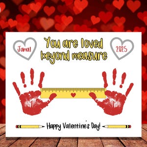 Ruler Valentine Handprint Art Craft, Handprint Craft for Toddlers Baby ...