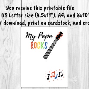 My Papa Rocks Handprint Art Gift for Papa | Fathers Day Papa Gift From ...