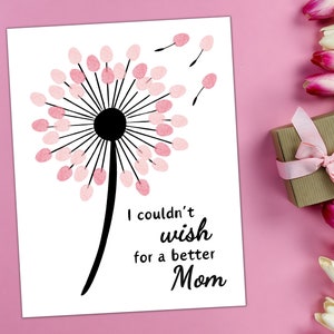 Mom Fingerprint Art Gift, Dandelion Mother's Day Craft, Personalized ...