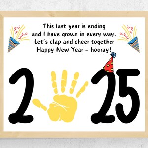 2025 New Years Handprint Art Poem, New Year Handprint Craft 2025 ...