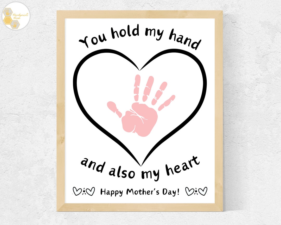 Hand & Heart Handprint Mother's Day Craft Toddlers Preschool Baby ...