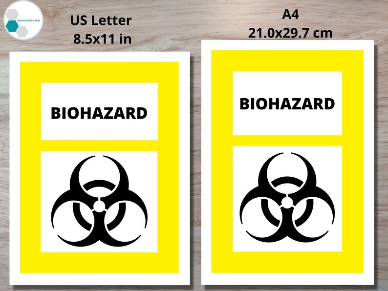 Biohazard Sign Printable Safety Sign PDF Instant Digital - Etsy