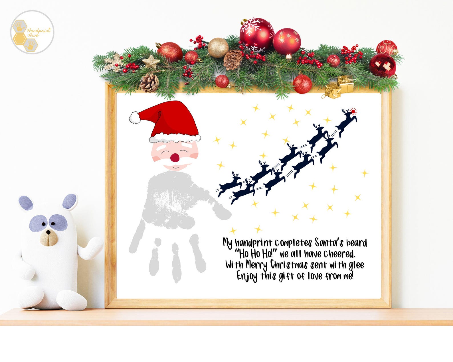 Santa Handprint Art Poem, Santa Beard Handprint Craft for Toddler Baby ...