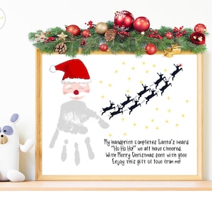 Santa Handprint Art Poem, Santa Beard Handprint Craft for Toddler Baby ...