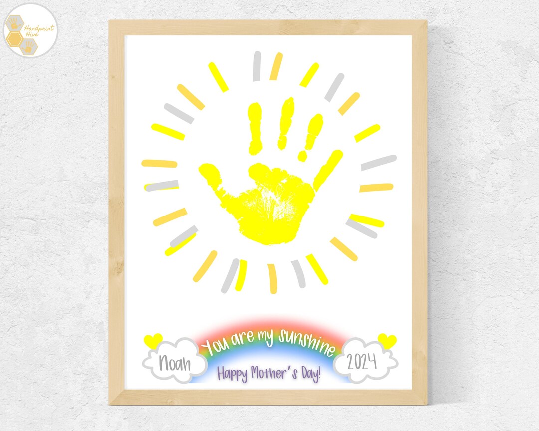 You Are My Sunshine Mother's Day Handprint Art Craft, Happy Mother's ...