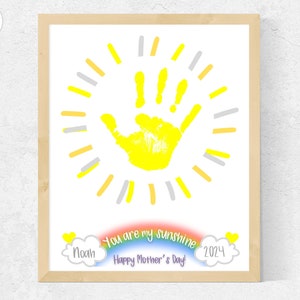 You Are My Sunshine Mother's Day Handprint Art Craft, Happy Mother's ...