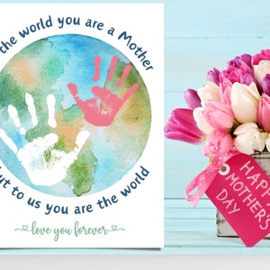 Mother Handprint Gift for Mom From Baby Toddler Kids, Mother's Day ...