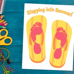 Summer Footprints Craft, Stepping Into Summer Craft for Toddlers Kids ...