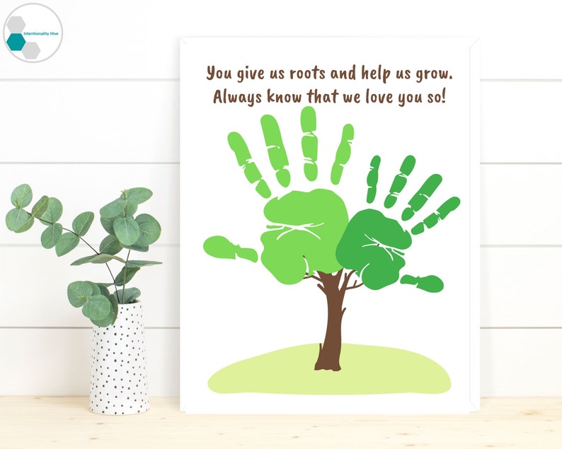 Grandparent Handprint Tree Art From Grandkids Printable - Etsy