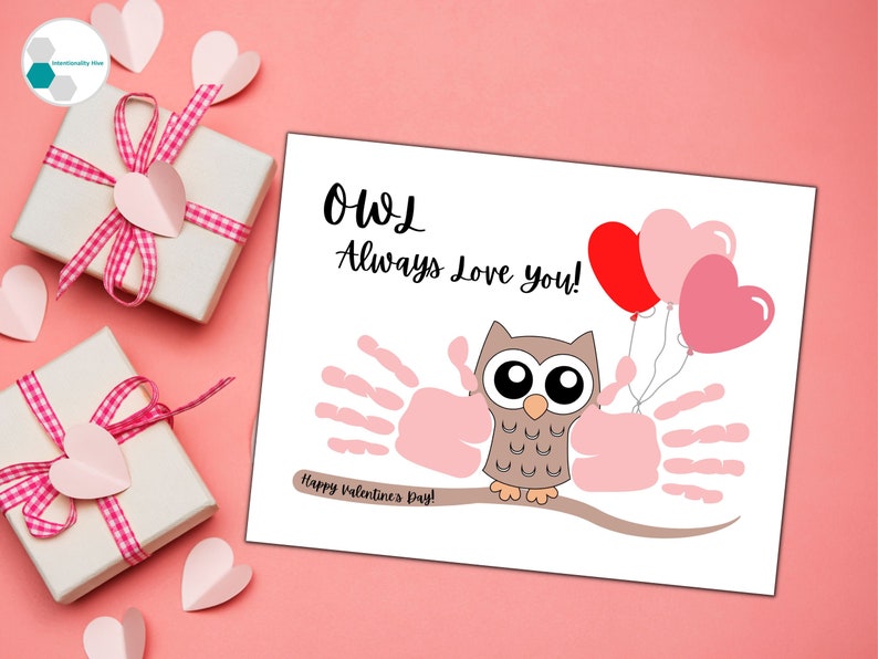 Owl Valentine's Day Handprint Art Craft | Printable Owl Always Love You ...