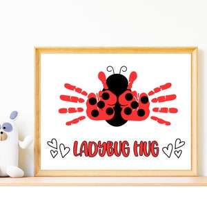 Ladybug Summer Handprint Craft Art, Printable Ladybug Preschool ...