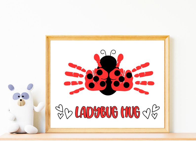 Ladybug Summer Handprint Craft Art, Printable Ladybug Preschool ...