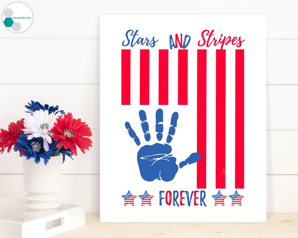 Flag Handprint Craft for Kids | Printable US Flag Handprint Art ...