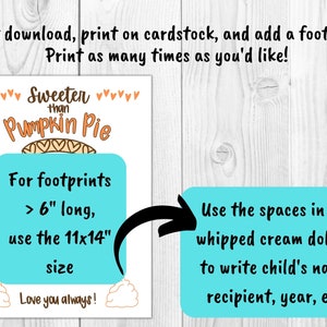 Pumpkin Pie Footprint Craft for Toddlers Baby Preschool, Fall Footprint ...