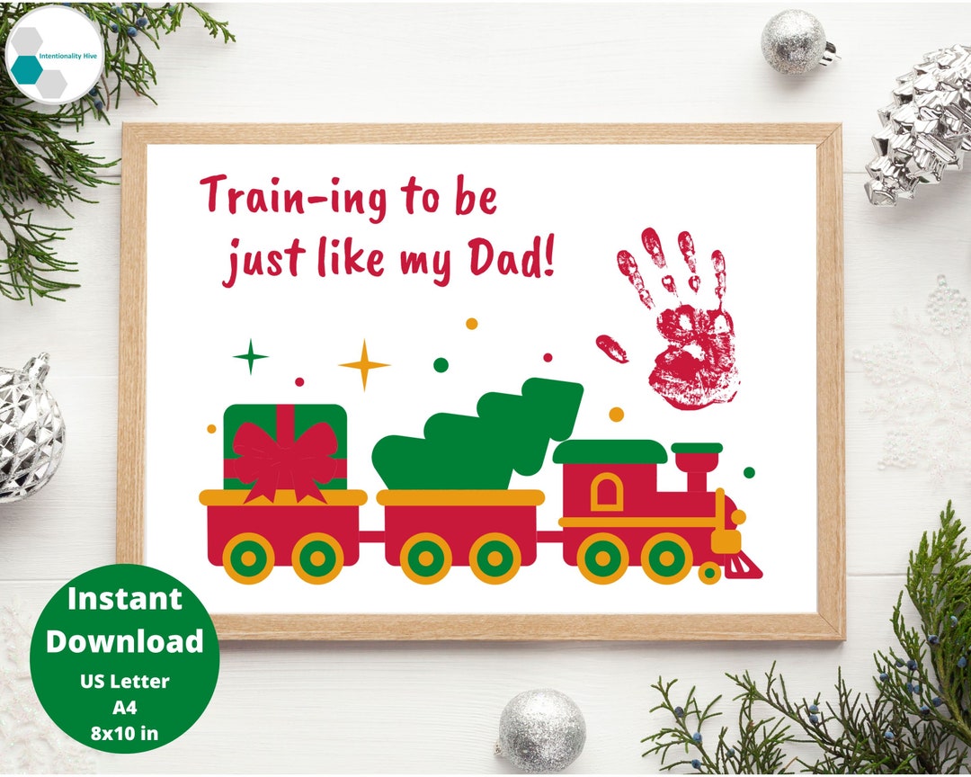 Handprint Art for Dad Christmas Train Craft for Dad From - Etsy